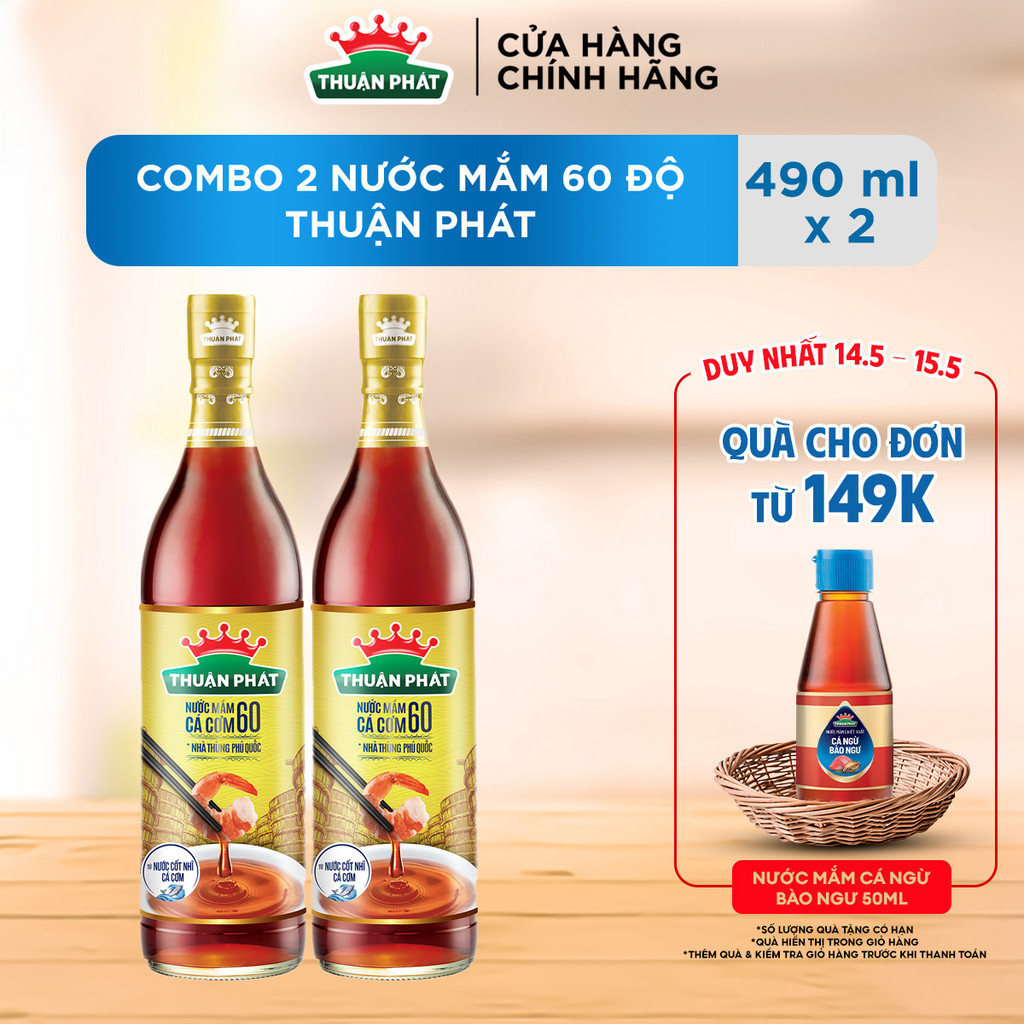 Combo 2 Nước mắm cá cơm Thuận Phát 60 độ đạm 490ml - Từ 3 loại cá cơm Phú Quốc | Shopee Việt Nam
