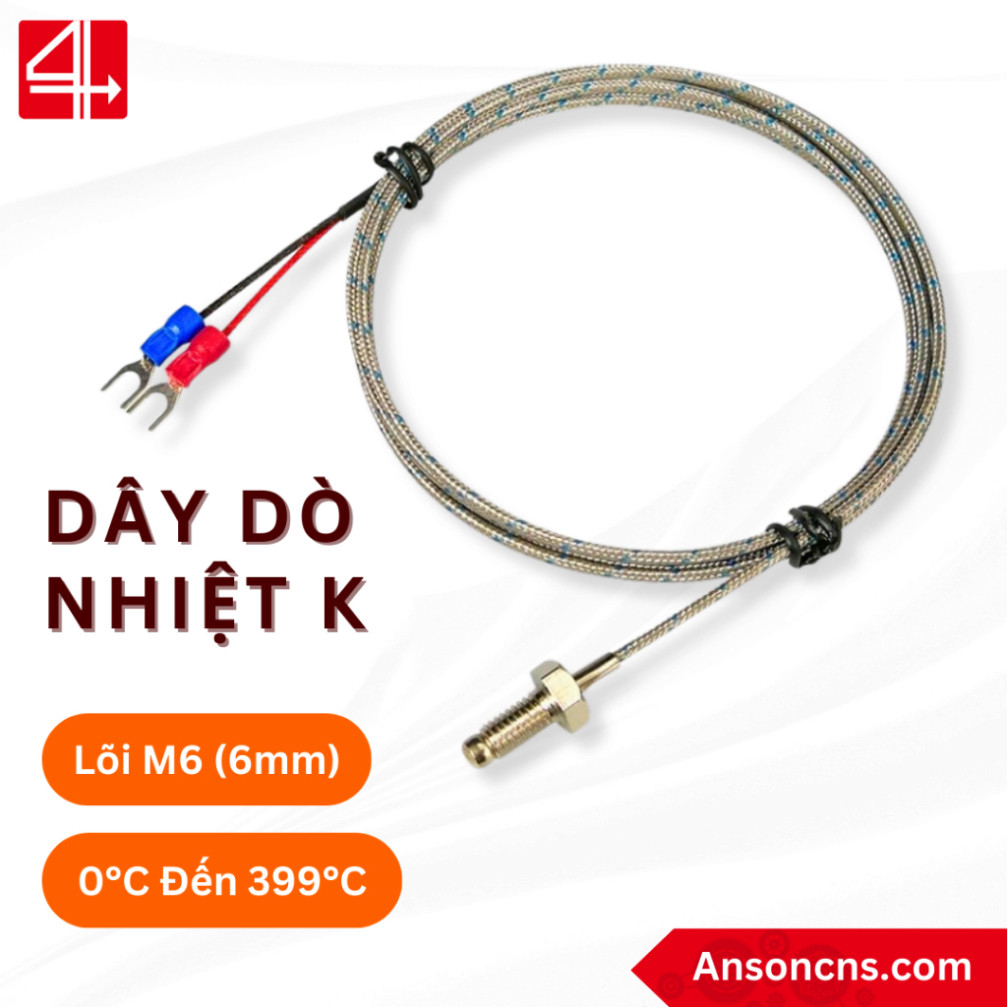 [WRNT-01] Dây Cảm Biến Nhiệt Độ Loại K Ren M6, Dây Dò Nhiệt Độ 2 Dây Hệ K, Dải 0~399 oC | Shopee ...