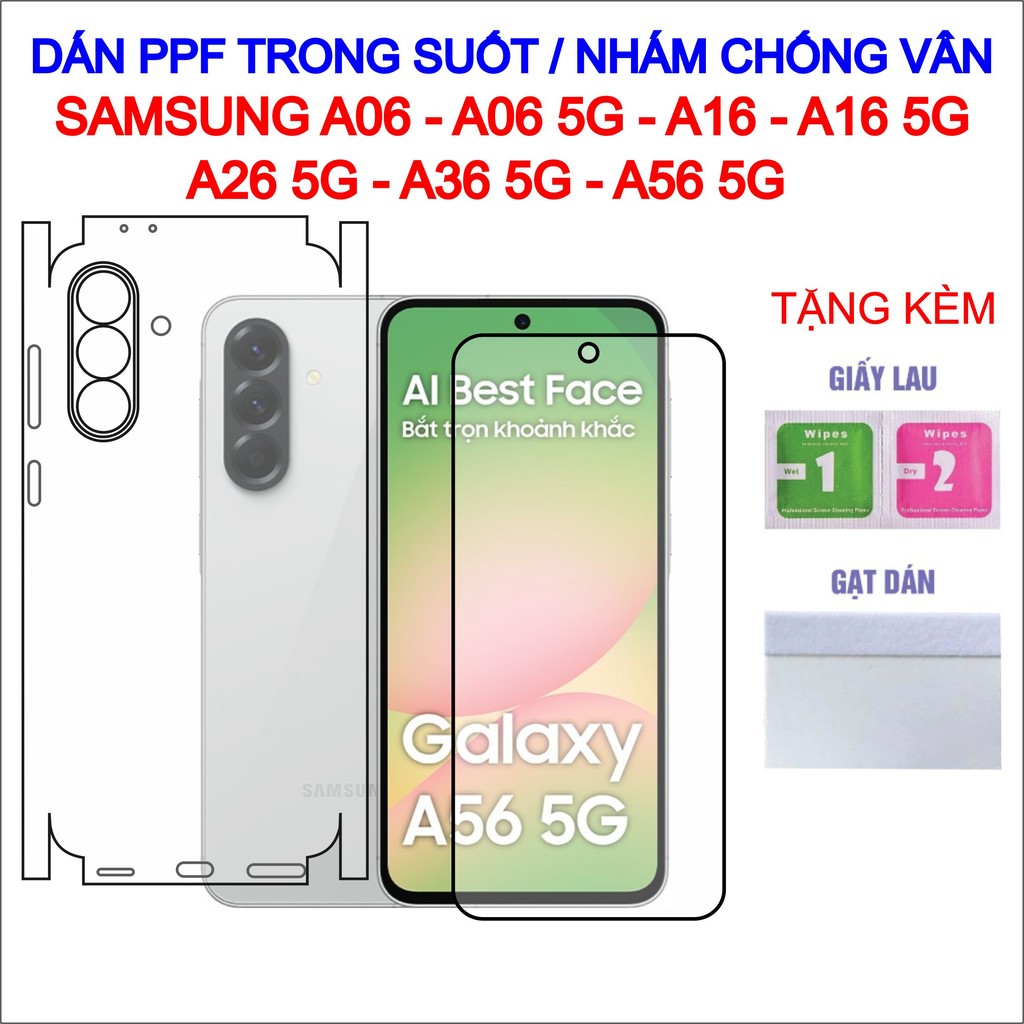 Dán PPF Samsung A06, A16, A26, A36, A56 full lưng viền, màn hình | Shopee Việt Nam