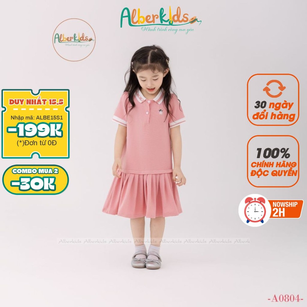 Váy polo bé gái ALBERKIDS chân xếp ly công chúa xinh đẹp cho trẻ em 2-12 tuổi A0804 | Shopee ...