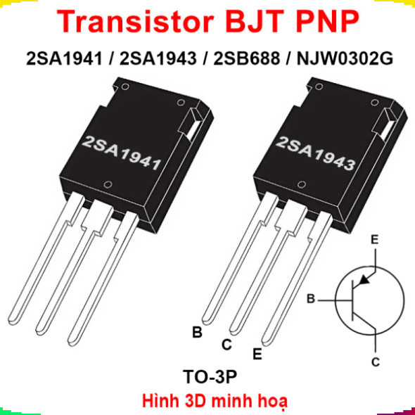 Transistor BJT PNP 2SA1941 / 2SA1943 / 2SB688 / NJW0302G chân cắm TO-3P | Shopee Việt Nam