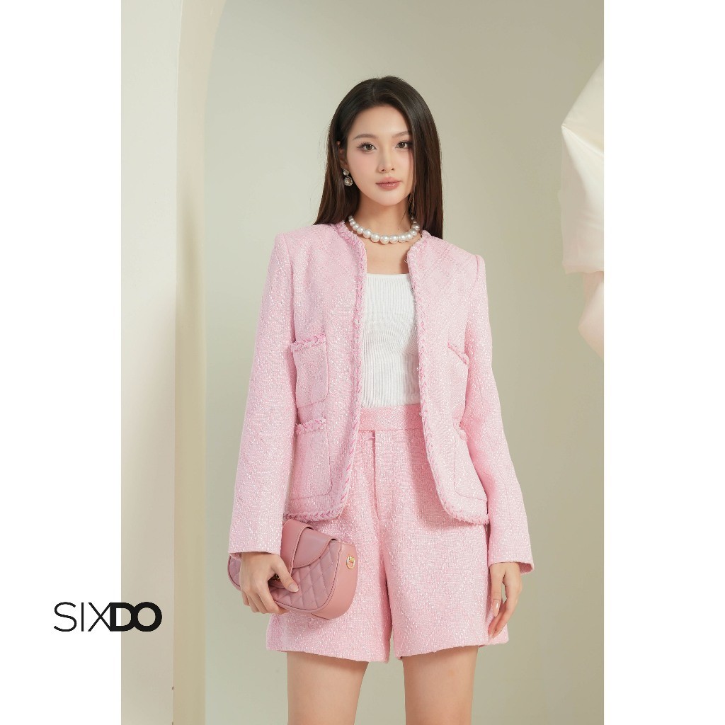 Quần short dạ tweed SIXDO (Light Pink Short Tweed Pants) | Shopee Việt Nam