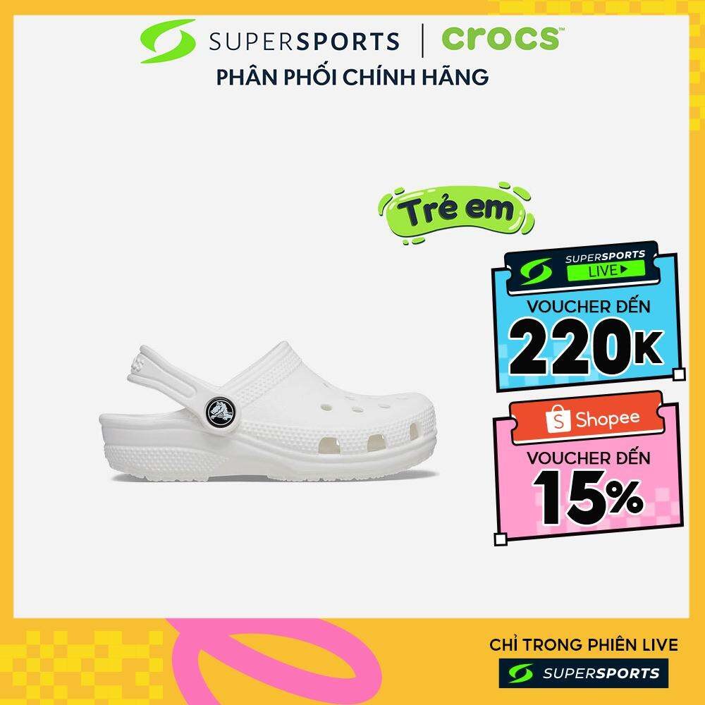 Giày Clog Trẻ Em Crocs Classic - Trắng - 206990-100 LS300 | Shopee Việt Nam