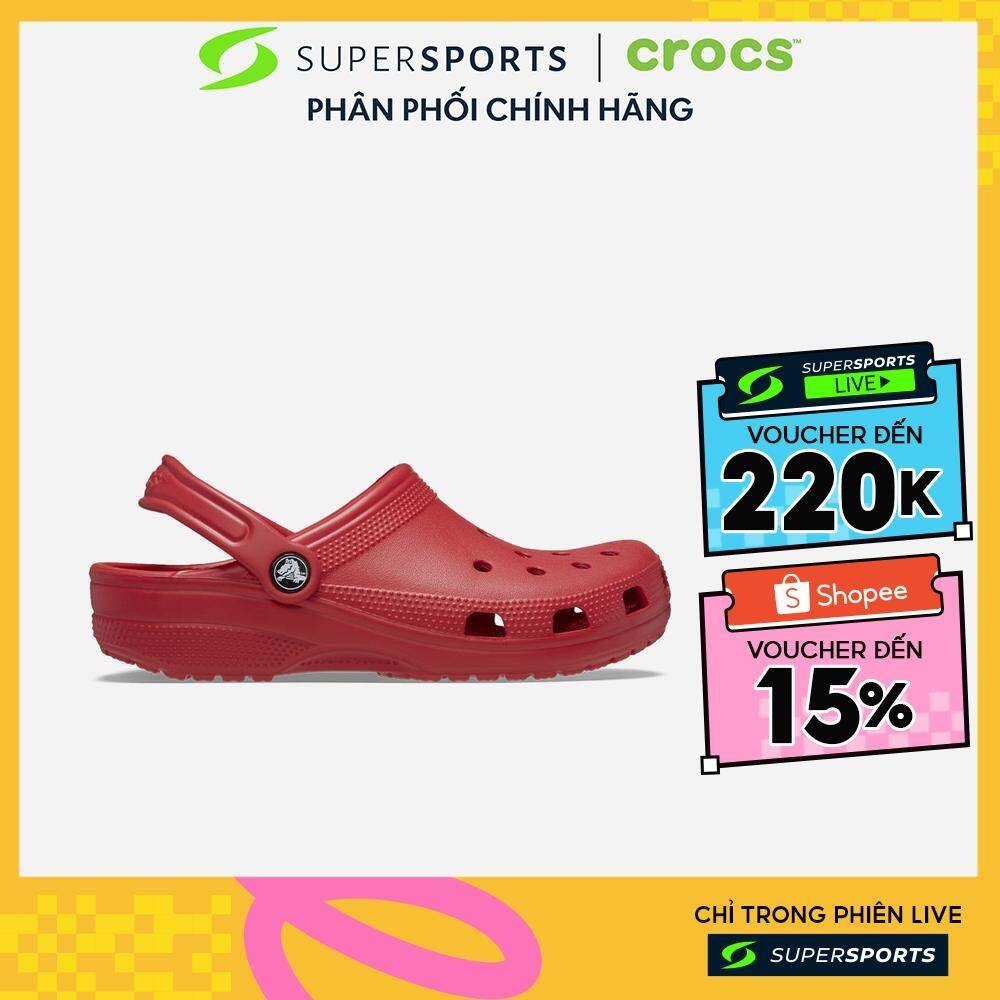 Giày Clog Unisex Crocs Classic - Đỏ - 10001-6WC LS100 | Shopee Việt Nam