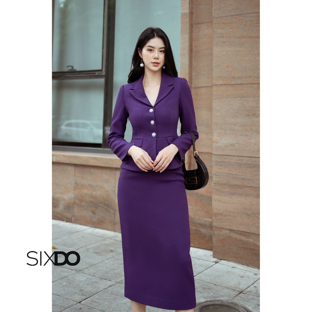 Áo Vest nữ tím đuôi cá SIXDO (Purple Long Sleeves Raw Vest) | Shopee ...