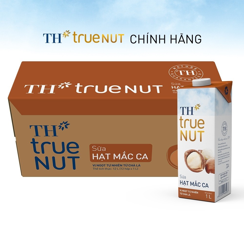 [Giảm 30% - HSD 3.5.2025] Thùng sữa hạt mắc ca TH True Nut 1L x 12 hộp ...