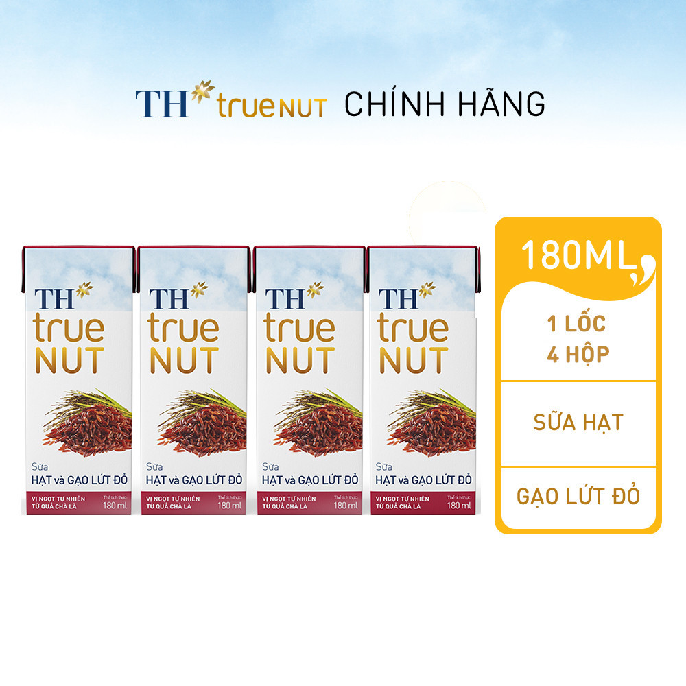 [HÀNG TẶNG KHÔNG BÁN] Lốc sữa hạt và gạo lứt đỏ TH True Nut 180ml ...