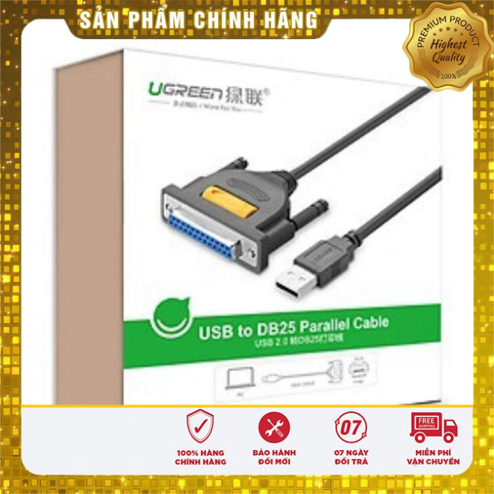 Cáp Máy in USB to DB25 Prallel Printer Ugreen 20224, tốc độ truyền ...