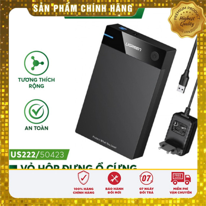 Vỏ hộp đựng ổ cứng SATA 3.5/2.5 inch, hỗ trợ 16TB, USB 3.0 | Ugreen ...