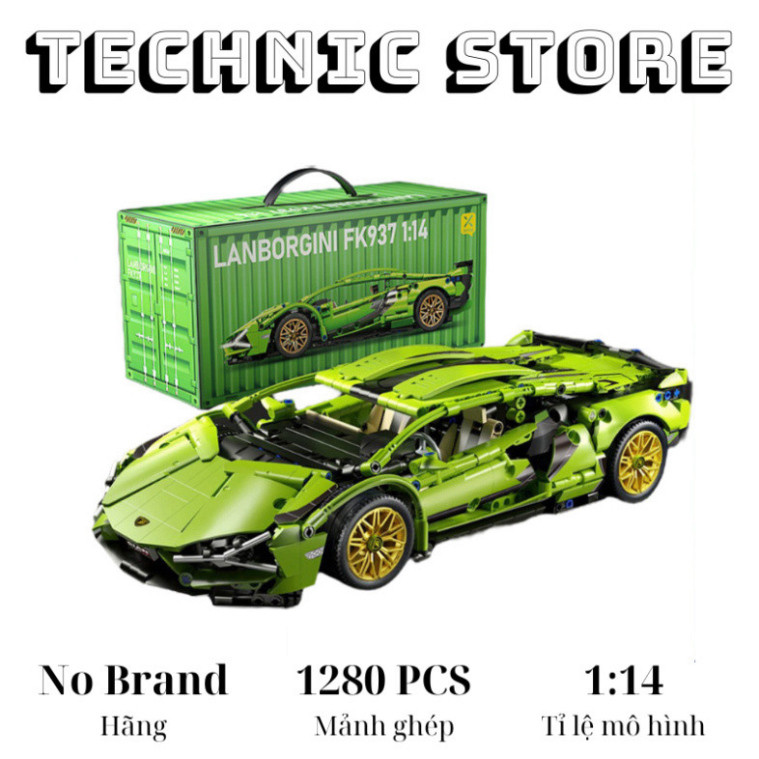 Mô hình lắp ráp siêu xe Lamboni các màu 1280 PCS tỉ lệ 1:14 đồ chơi ô ...