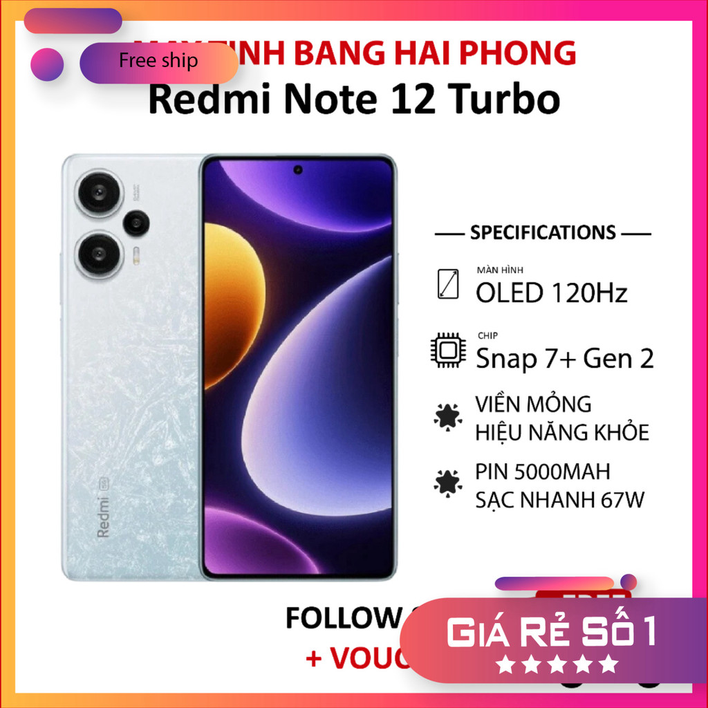 Điện thoại Xiaomi Redmi Note 12 Turbo rom quốc tế RAM 12/256G chip Snapdragon 7+ Gen 2 hỗ trợ ...