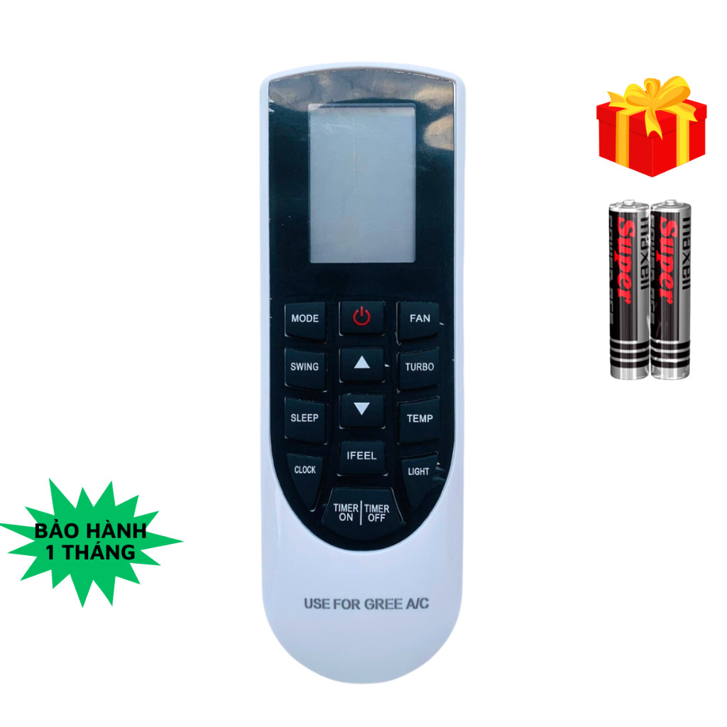 Điều khiển điều hòa GREE , remote máy lạnh GREE - Tặng kèm pin | Shopee ...