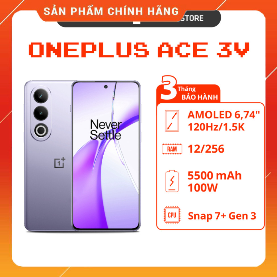 Điện Thoại OnePlus Ace 3V 5G, Chip Snapdragon 7+ Gen 3, Pin 5500 mAh, Sạc Nhanh 100W. SonPixel ...