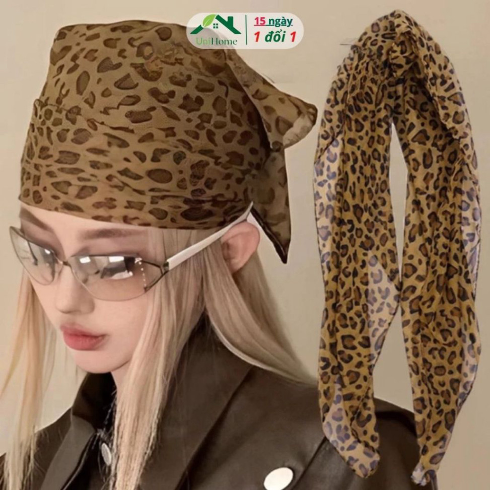 Khăn Trùm Đầu Turban Họa Tiết Da Báo Retro Bandana Thời Trang Phong ...