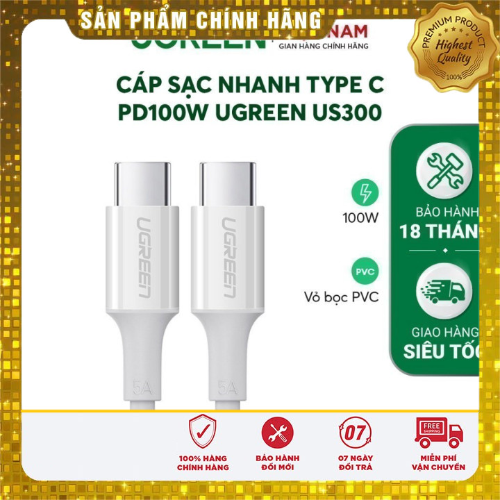 Cáp Sạc và truyền dữ liệu Type C PD100W UGREEN US300| dòng Quick Charge ...