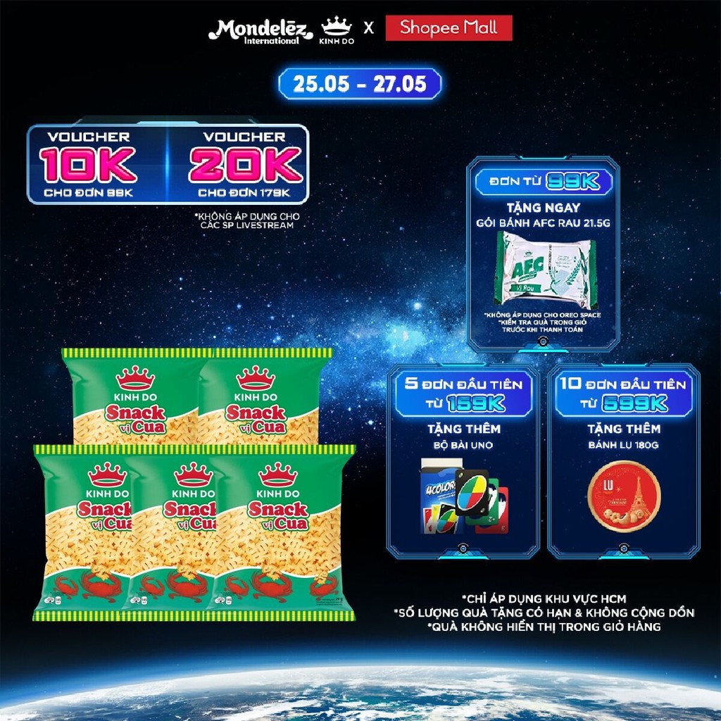 Combo 5 Gói Bánh Snack Kinh Đô Vị Cua Gói X 29G | Shopee Việt Nam