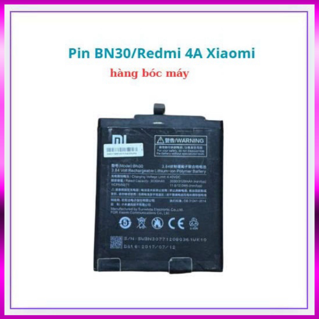 Pin xiaomi bn30/redmi 4a,hàng bóc máy ,mt666 | Shopee Việt Nam