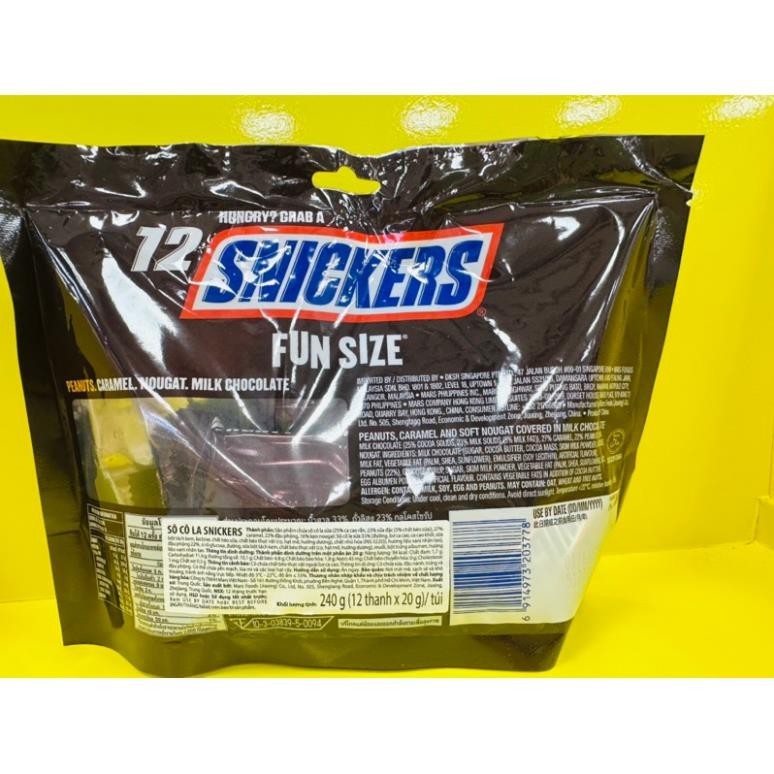 combo 5 gói Socola Snickers Funsize 240G | Shopee Việt Nam