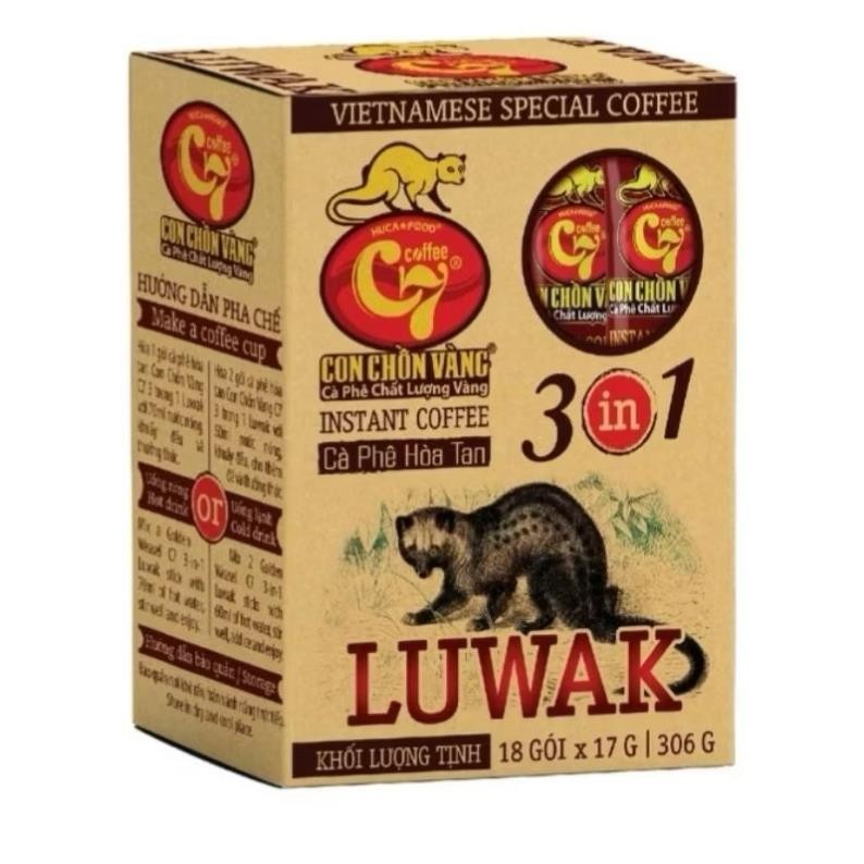 CÀ PHÊ HOÀ TAN 3IN1 LUWAK CON CHỒN VÀNG C7 TÚI 510G ( 30 GÓI x 17G) | Shopee Việt Nam