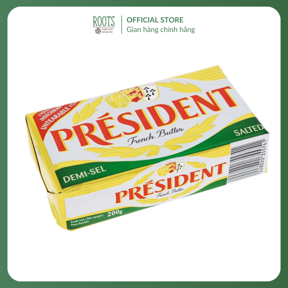 (Ship hỏa tốc) PRESIDENT - Bơ Mặn, French Butter, Demi-Sel Salted (200g ...