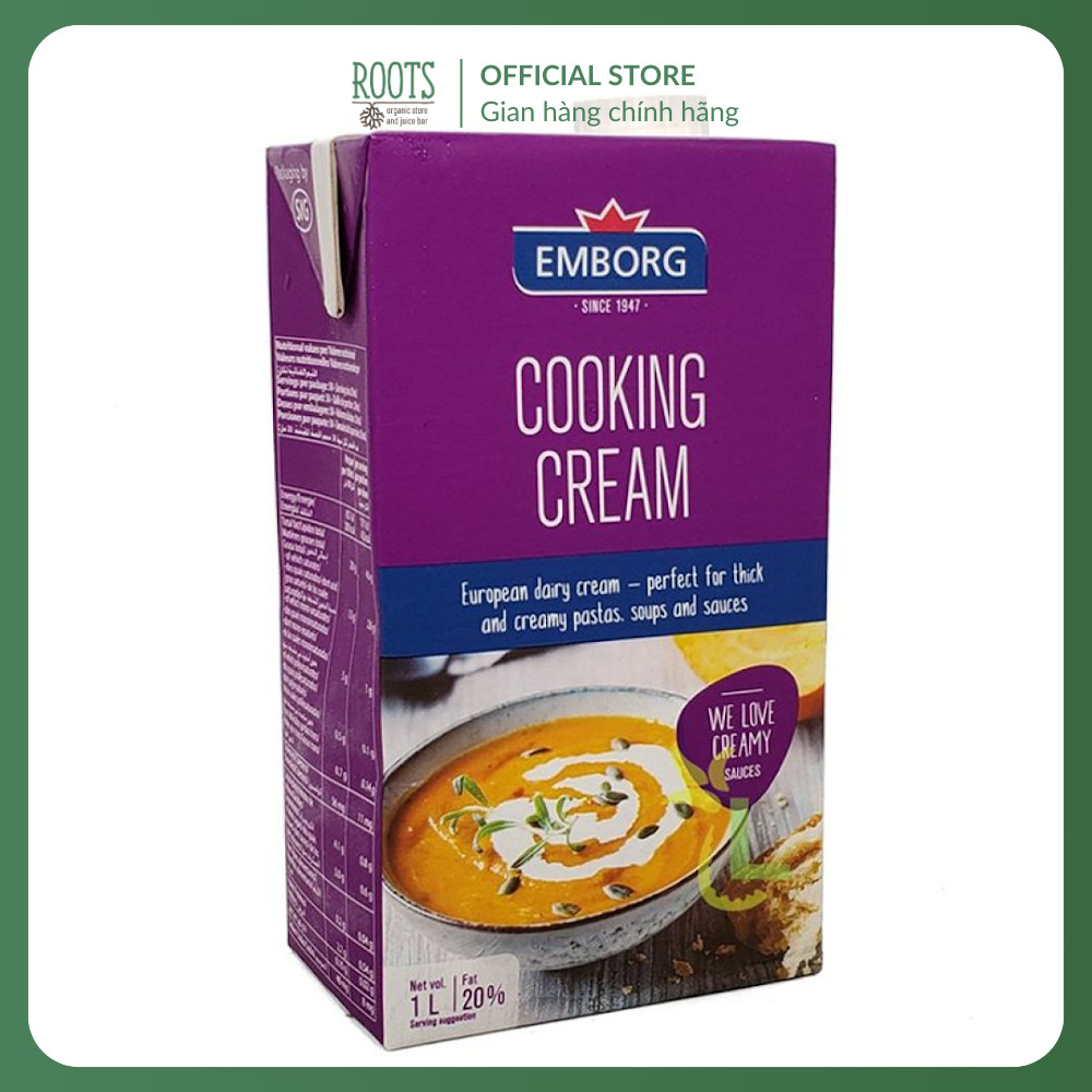 (Ship hỏa tốc) EMBORG - Kem Tươi Nấu Ăn, Cooking Cream, 20% Fat (1L ...