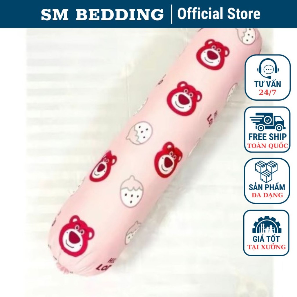 Vỏ gối ôm, bao gối ôm cotton poly nhiều mẫu xinh(mẫu gấu dâu) | Shopee ...