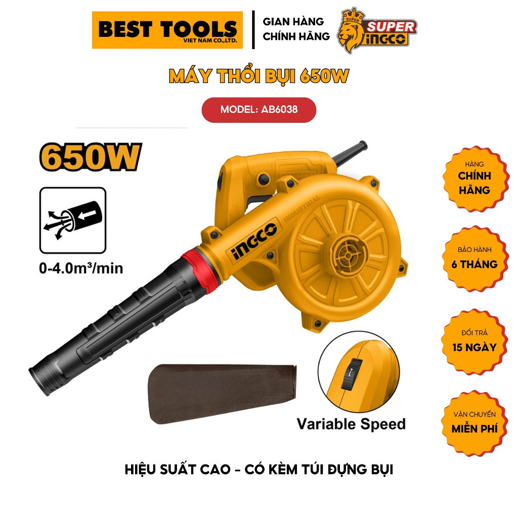 Máy thổi bụi cầm tay dùng điện INGCO AB6038 650W | AB4038 400W | Shopee ...