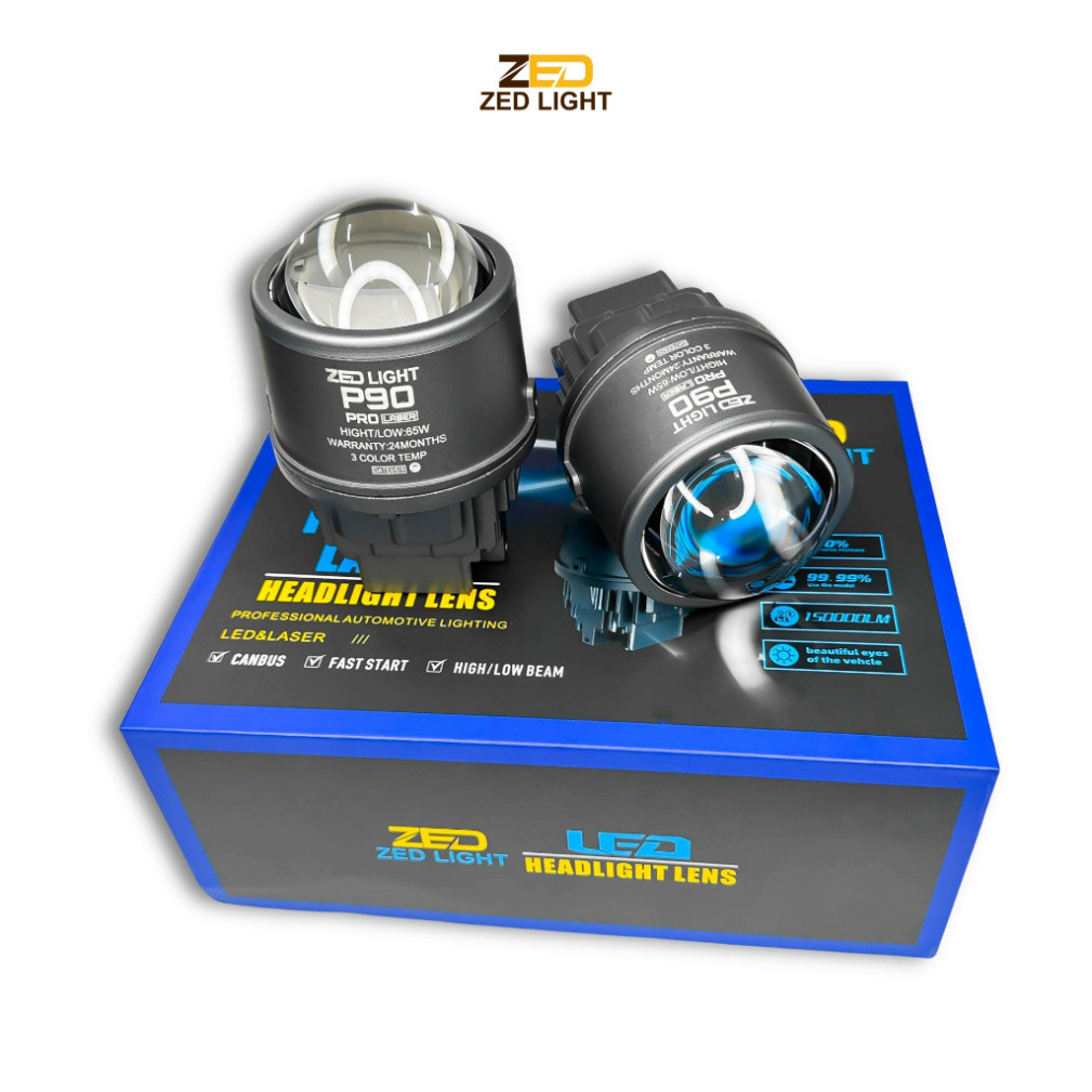 Đèn LED Bi Gầm ZED LIGHT P90 - 65W, Hỗ Trợ Pha Laser, Quạt Gió, Lắp Gầm ...