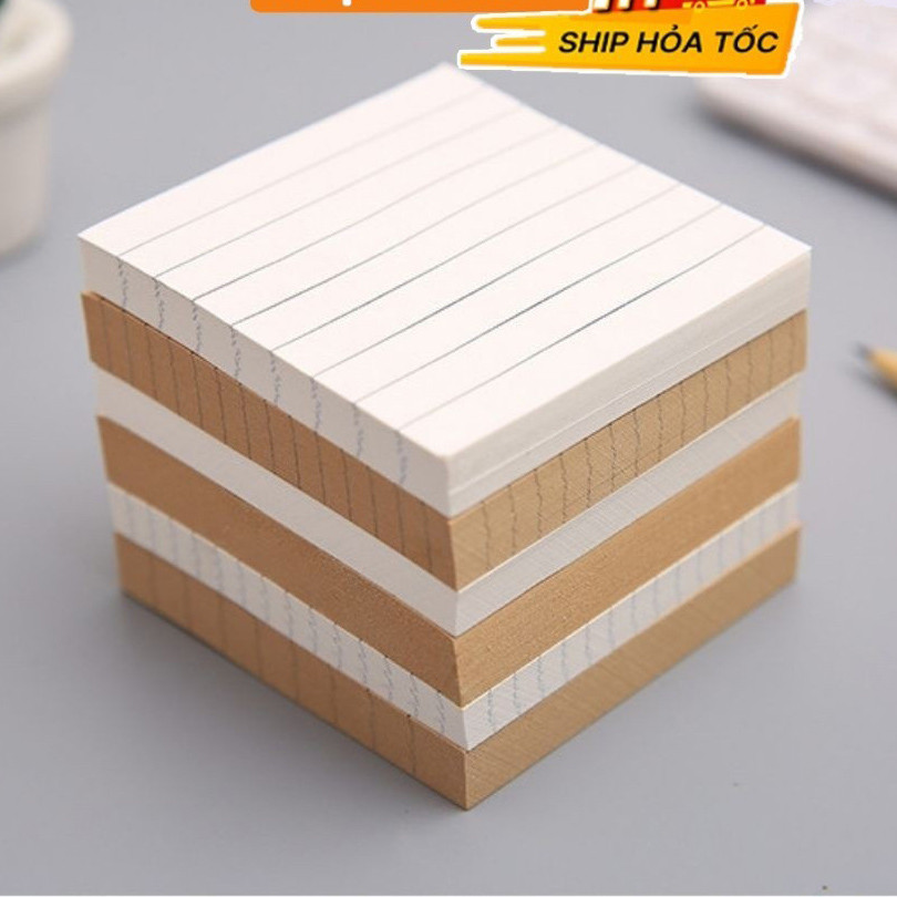 Tập Note giấy vuông 80 tờ, NO33 kẻ ngang, caro, Note ghi chú basic, đơn ...