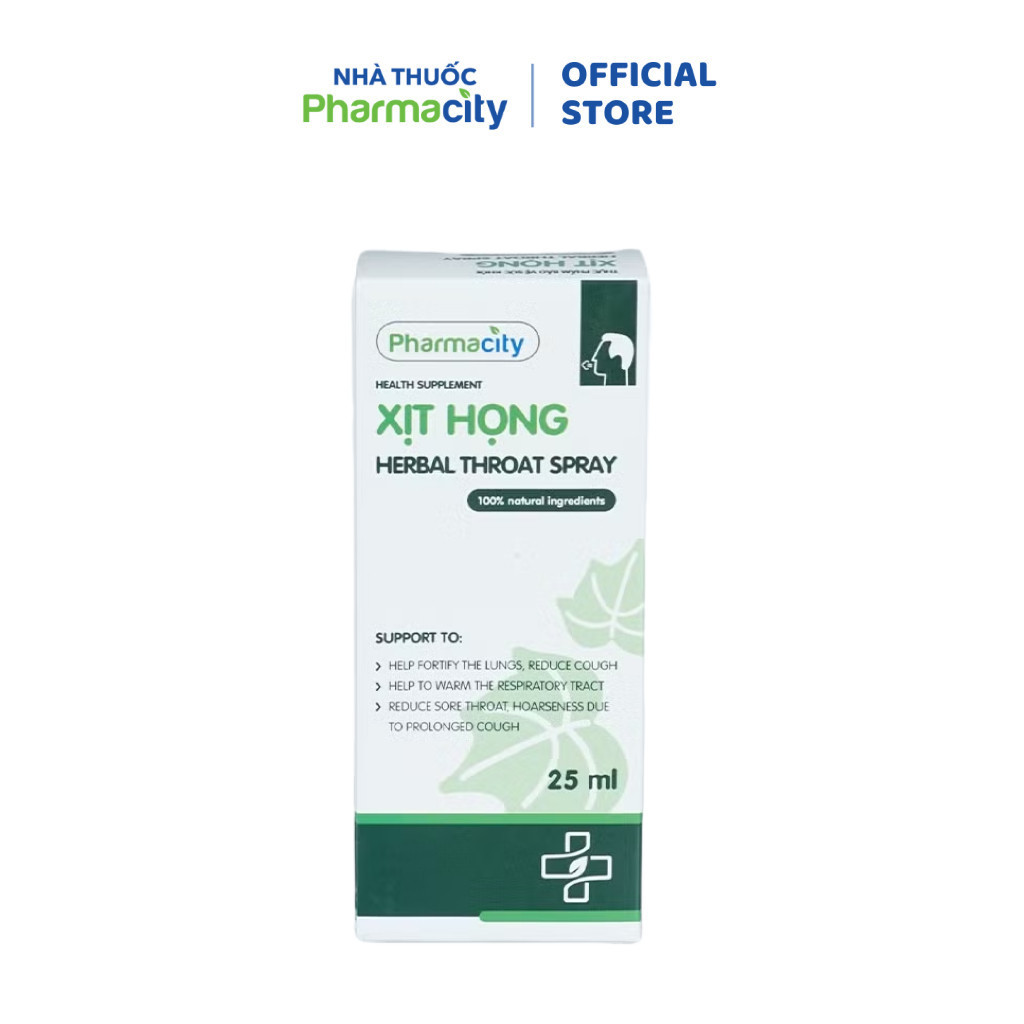 Xịt họng thảo dược Pharmacity Herbal Throat Spray hỗ trợ hạn chế ho ...