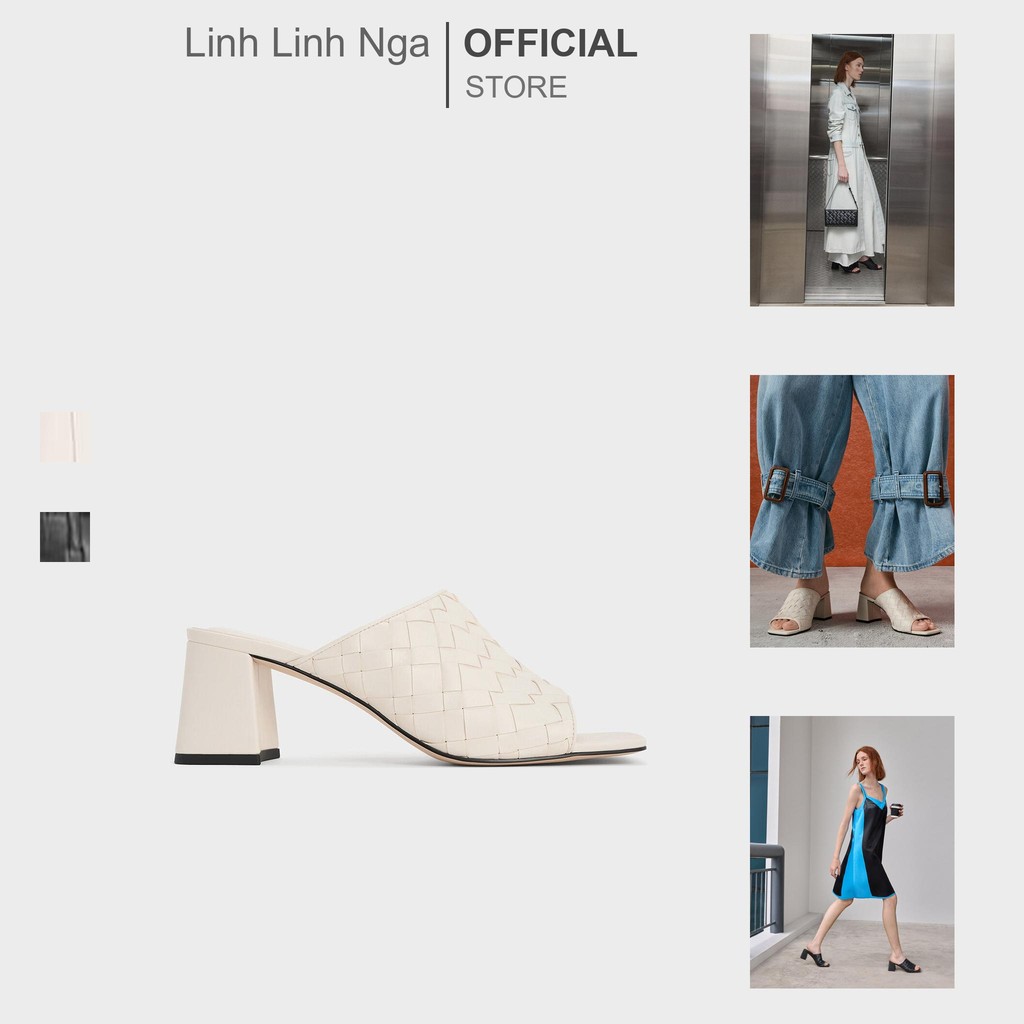 Giày C&K Ivette Woven Square-Toe Heeled Mules - CK1-60920398 chính hãng ...
