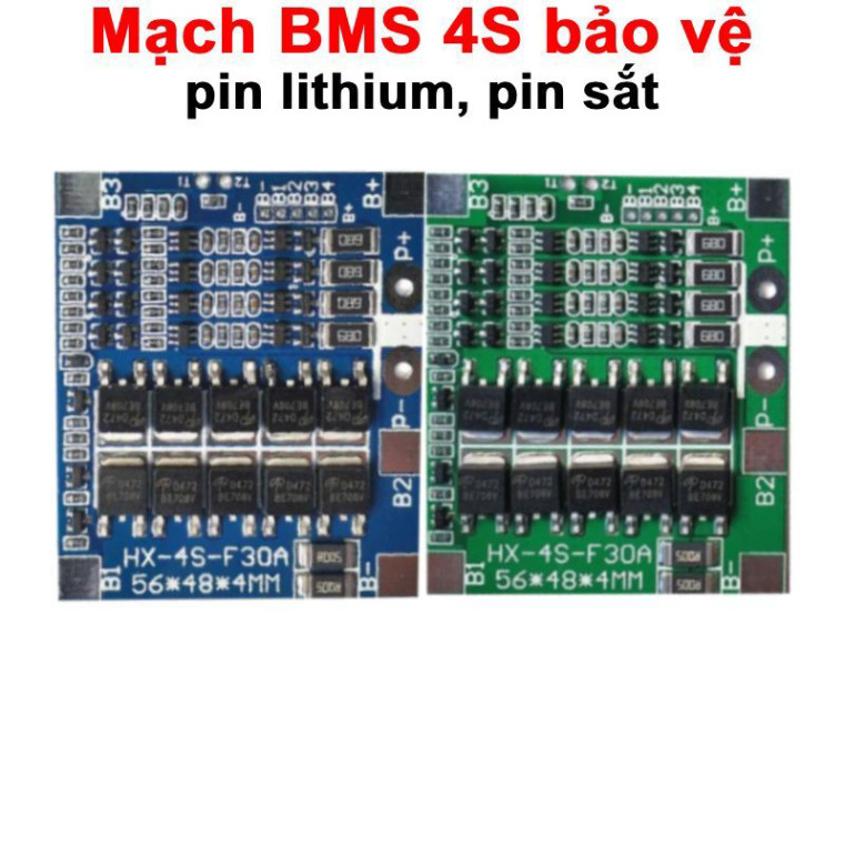 Mạch BMS 4S bảo vệ pin lithium, pin sắt chân hàn + cổng cắp zh 30A ...