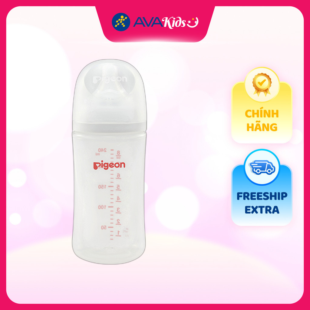 Bình sữa nhựa PP Pigeon Softouch Plus WN3 cổ rộng 240 ml (từ 3 tháng) | Shopee Việt Nam