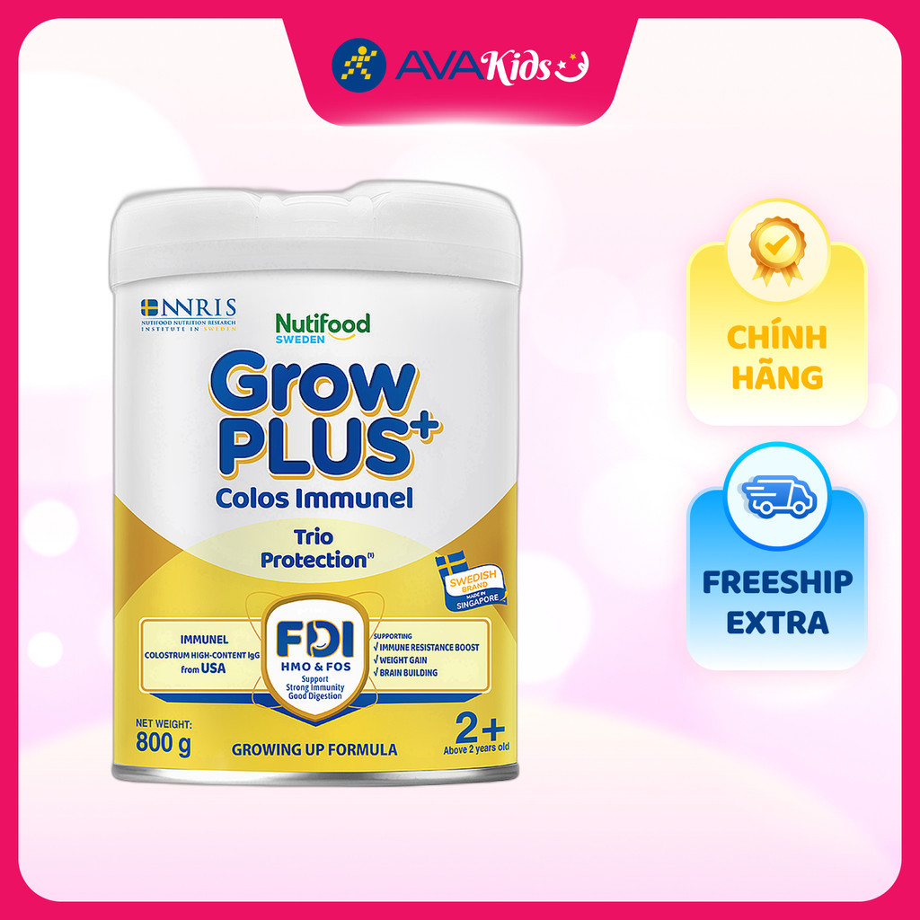 Sữa bột Nutifood GrowPLUS+ Colos Immunel 2+ hương vani 800g (từ 2 tuổi) | Shopee Việt Nam