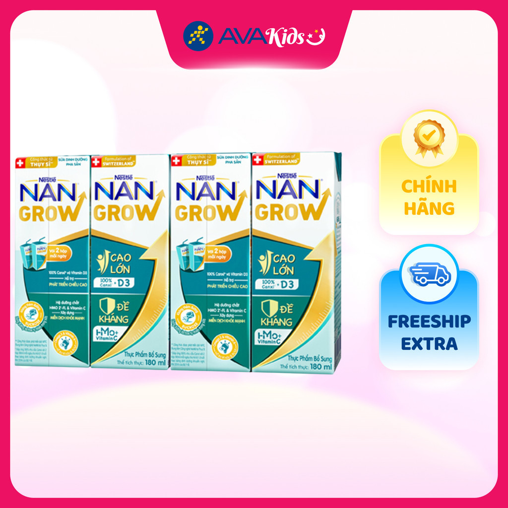 Lốc 4 hộp sữa pha sẵn Nestlé NAN Grow 180 ml (từ 1 tuổi) | Shopee Việt Nam