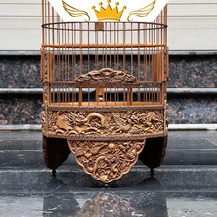 Lồng chim tre, Puteh bird cage - Four Symbols design (Painted) | Shopee ...