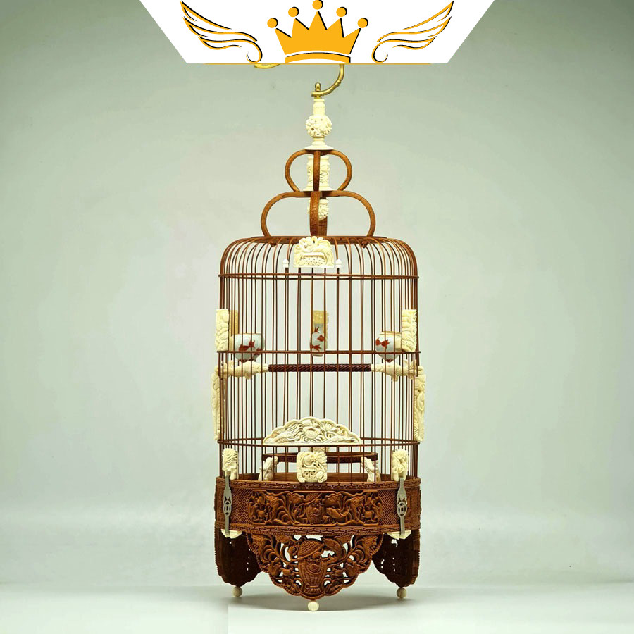 Lồng chim tre, Puteh bird cage - Fish, Prawn and crab design (Included ...