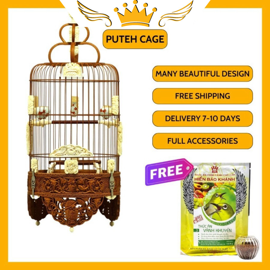 Puteh bird cage - Many beautiful design - Lồng chim tre - Ricky bird ...