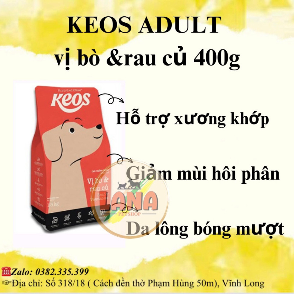 Thức ăn cho chó KEOS vị bò và rau quả 400g | Shopee Việt Nam