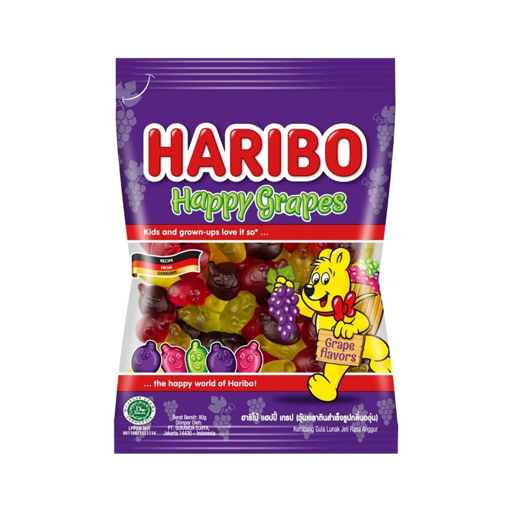 KẸO DẺO HARIBO HAPPY GRAPES 80G | Shopee Việt Nam