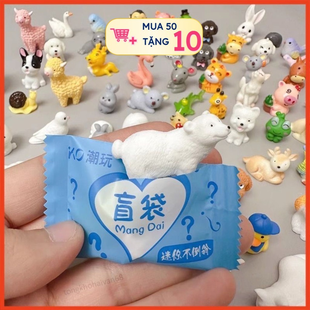 DIY MUN (Mua 50 tặng 10) túi mù động vật, túi mù dạ quang, kẹo phát ...