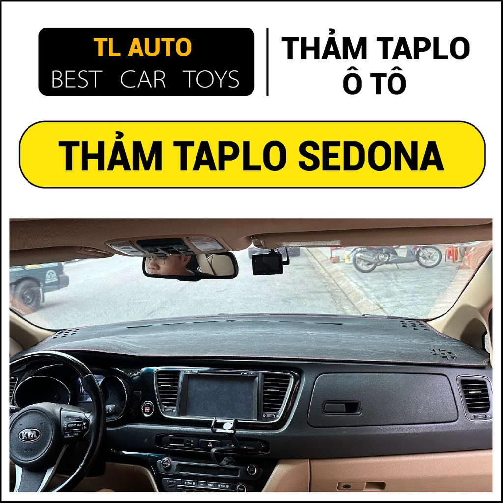 Thảm taplo xe KIA SEDONA 2015 - 2024, thảm Taplo che nắng da carbon, da ...