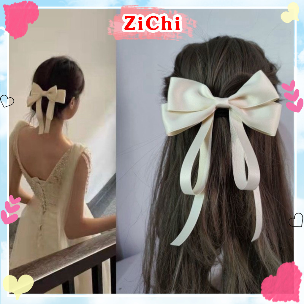 Kẹp tóc nơ tiểu thư bản to sang chảnh, kẹp nơ ruy băng thời trang dành cho nữ ZiChi GNO367 ...