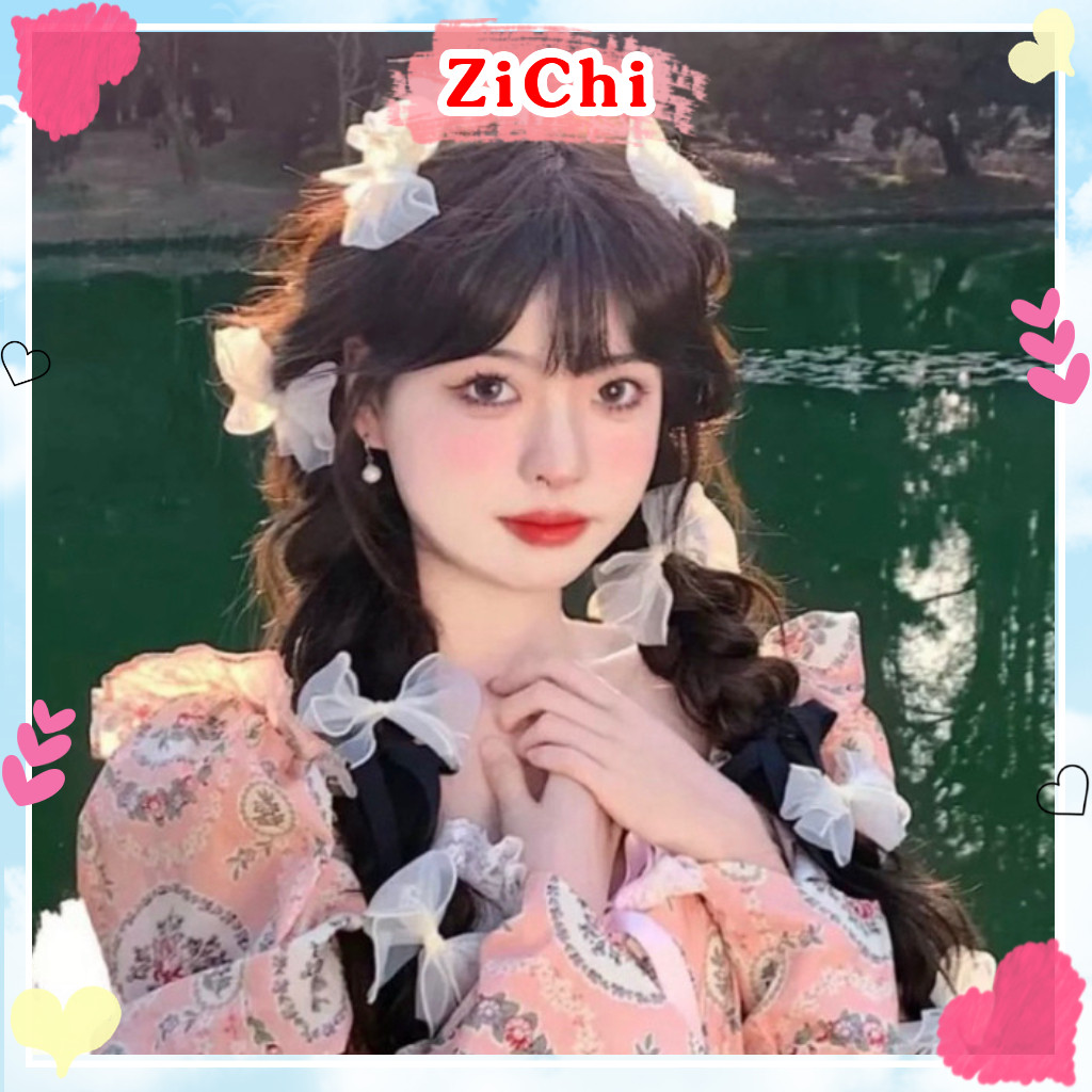 Kẹp tóc voan ZiChi màu ngọt ngào dễ thương NO203 | Shopee Việt Nam