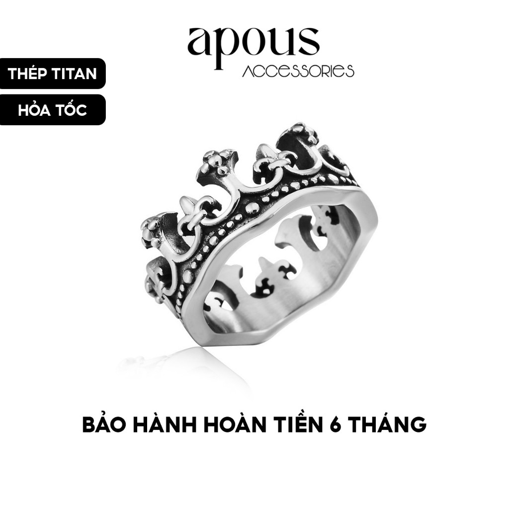 N003 - Nhẫn nam nữ Chrome Heart phong cách Gothic châu Âu giả cổ - Thép ...