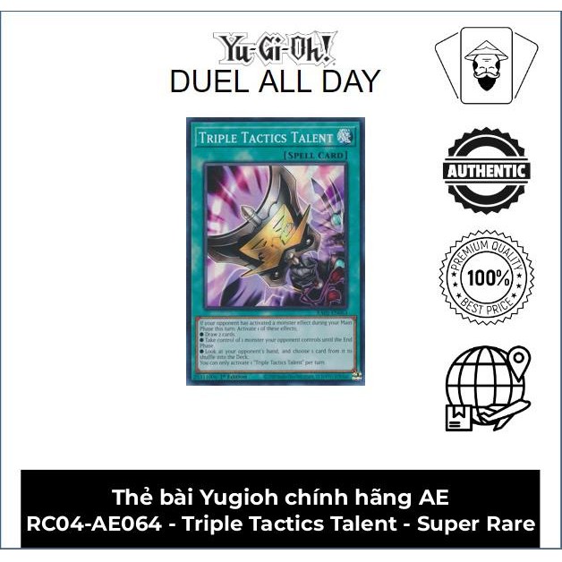 Thẻ bài Yugioh chính hãng AE: RC04-AE064 - Triple Tactics Talent - Ultra Rare | Shopee Việt Nam