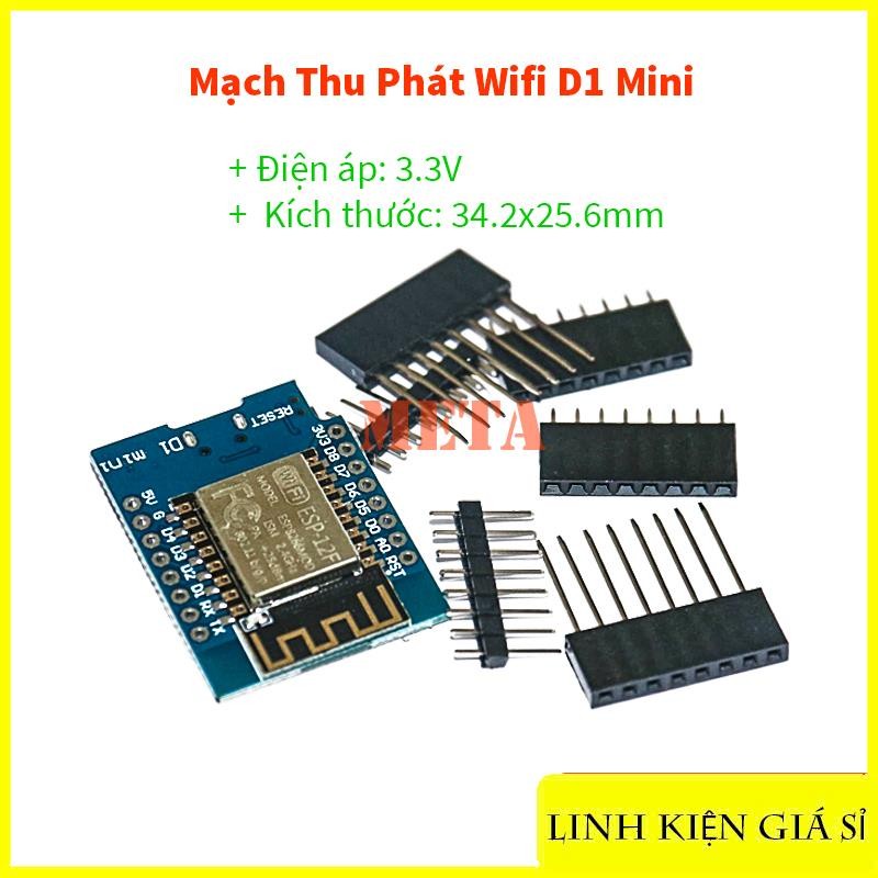 Mạch Thu Phát WiFi ESP8266 Wemos D1 mini (NodeMCU Mini D1) - có kèm bộ ...