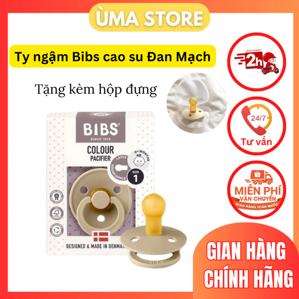 (TẶNG HỘP ĐỰNG) Ti Giả cao su BIBS, FRIGG Đan Mạch Chính Hãng Cho Bé ...