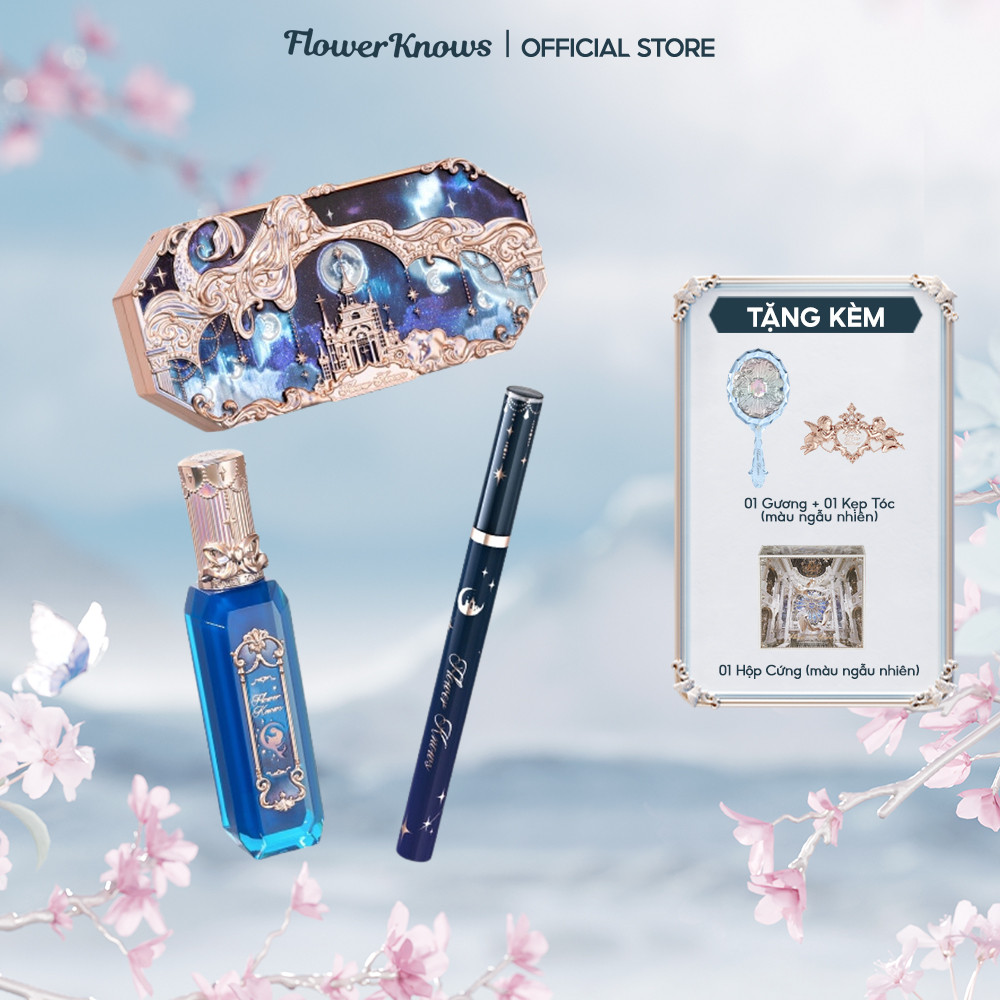 Set mỹ phẩm trang điểm Flower Knows gồm son môi và bảng phấn mắt ...