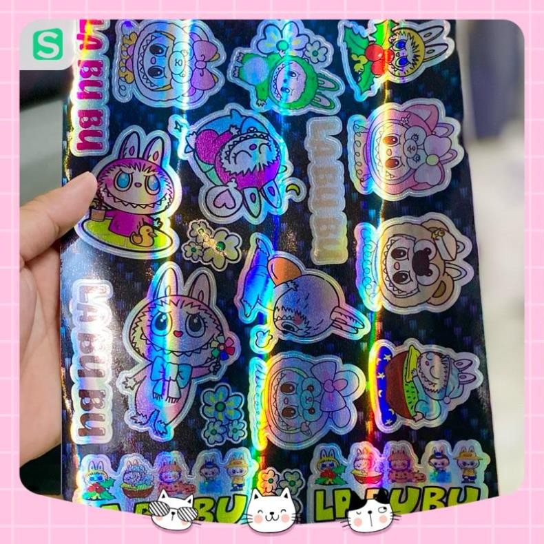 Tem dán sticker Labubu dễ thương (nền đen chữ labubu 5 con) | Shopee ...